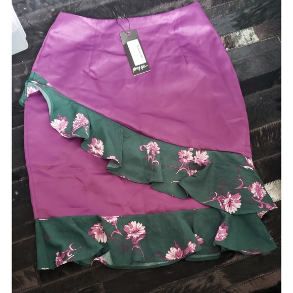 Nasty Gal | Skirts | Nasty Gal Satin Ruffle Skirt Nwt | Poshmark